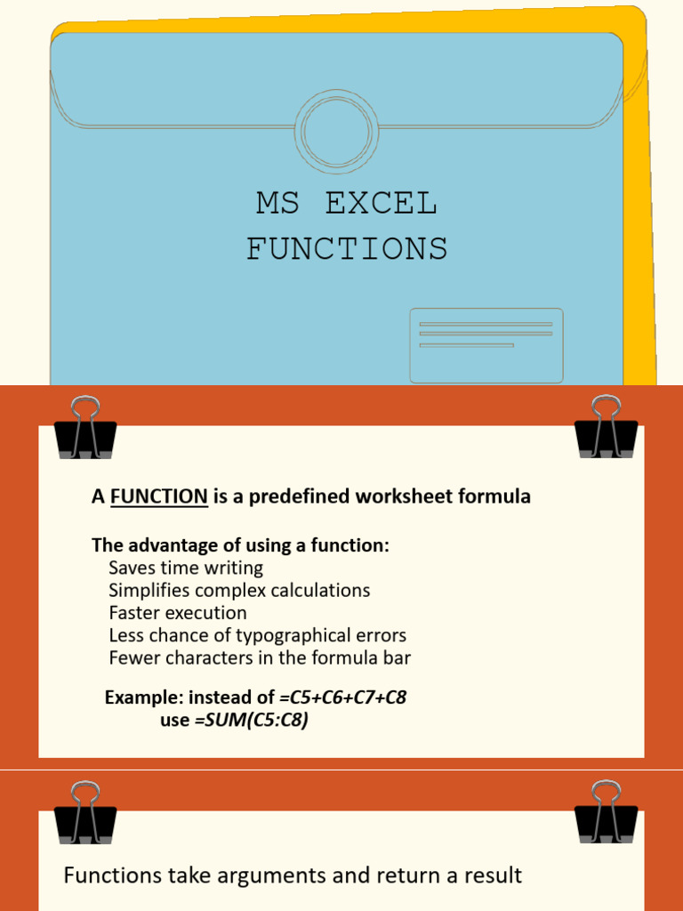 Ms Excel Lecture 3 Ms Excel Functions 3 Pdf Microsoft Excel Computer Programming