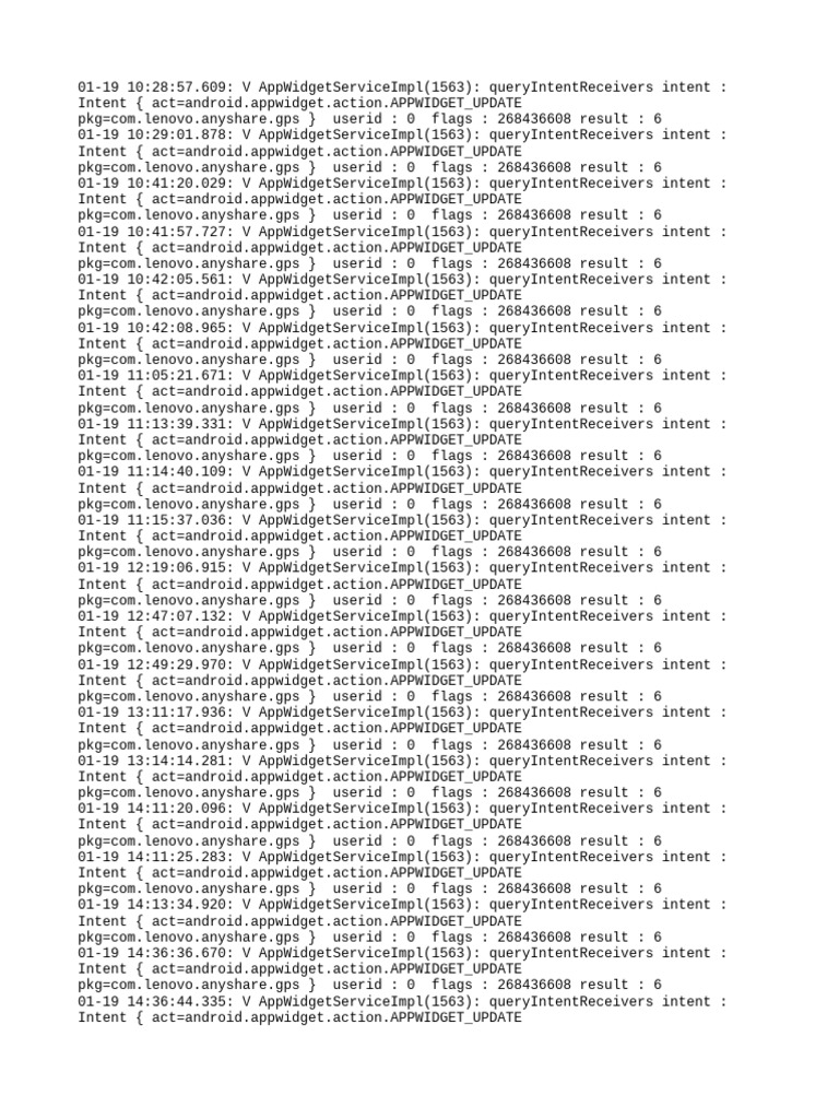 Appwidget History Log1 | PDF
