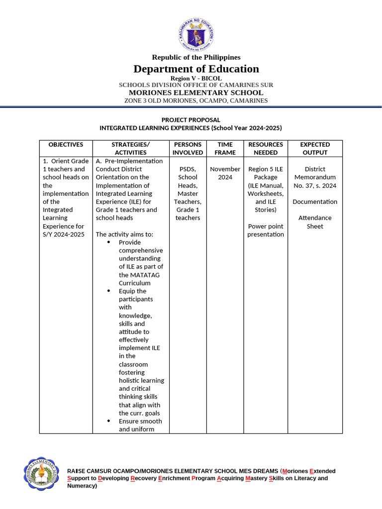 Ile Action Plan | PDF | Educational Assessment | Teachers