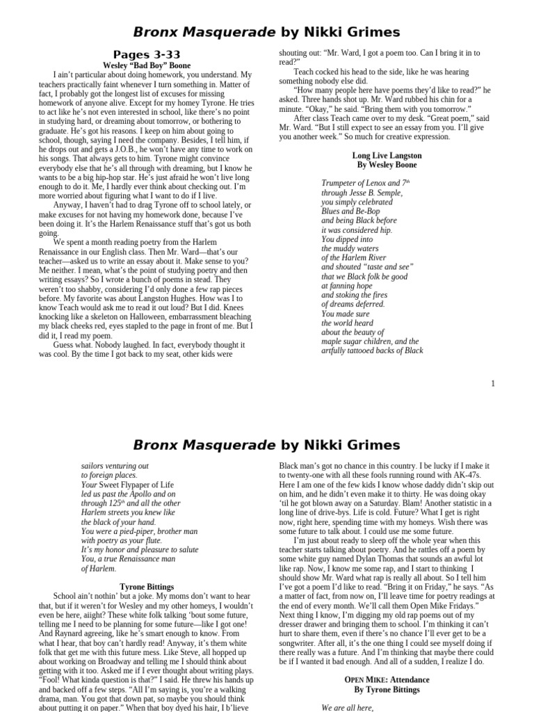 Book Bronx Masquerade | PDF