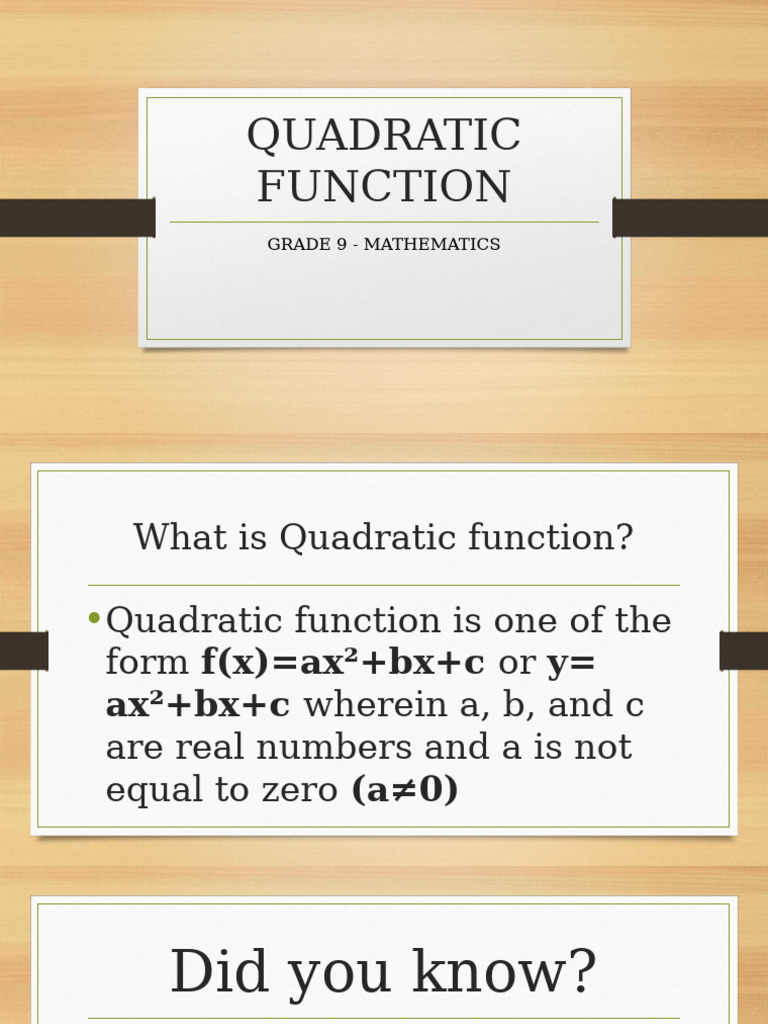 Understanding Quadratic Functions | PDF