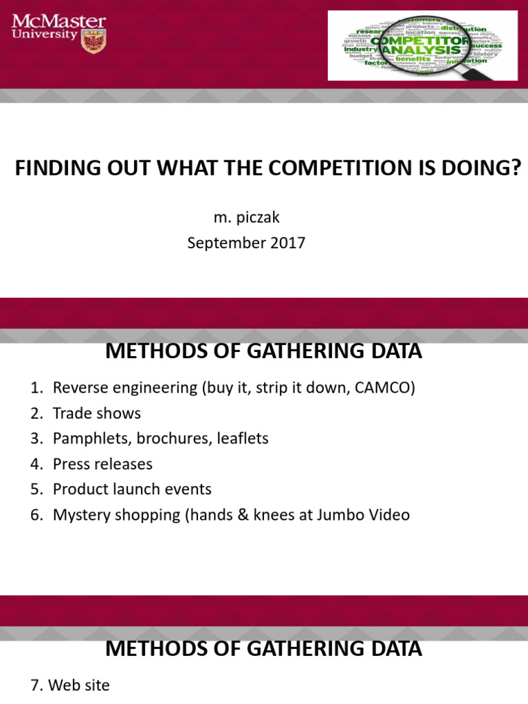 What Is The Competition Doing | PDF