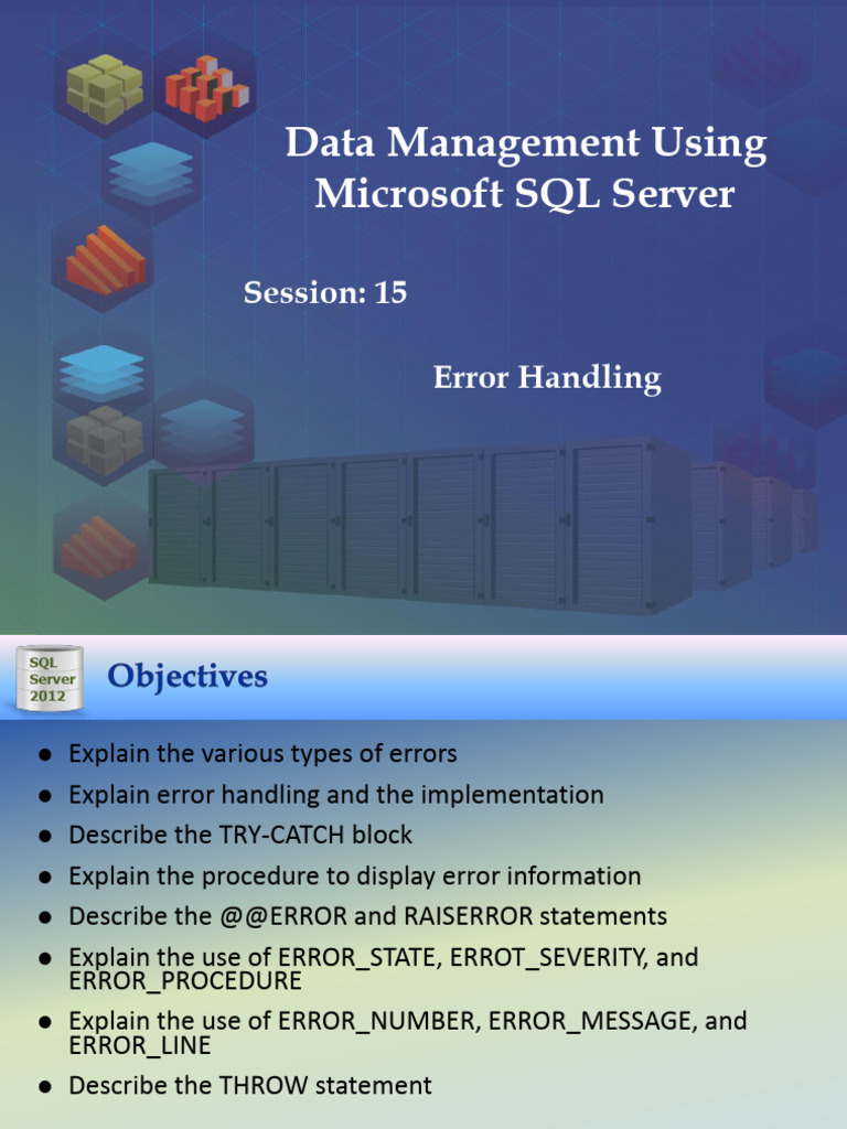 SQL Error Handling Guide | PDF | Parameter (Computer Programming) | Microsoft Sql Server