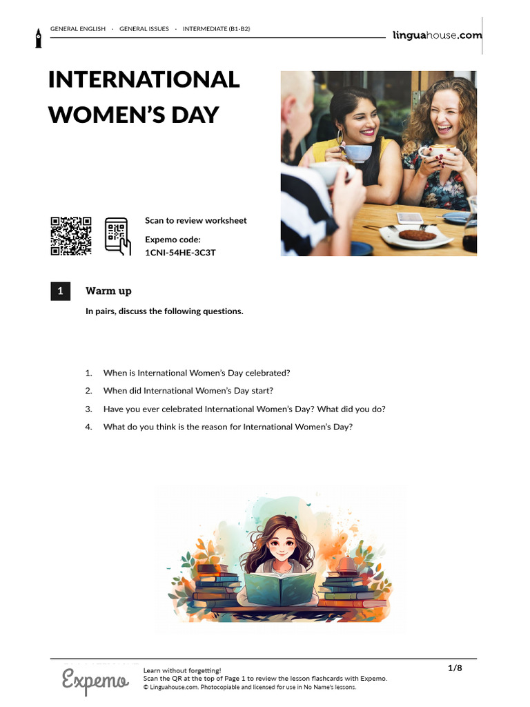 International Women’s Day Discussion Guide | PDF | Vocabulary | Human ...