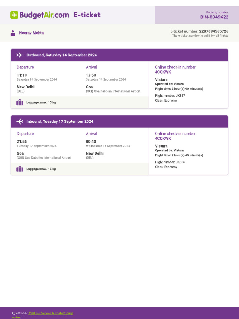 DEL-GOI Eticket | PDF