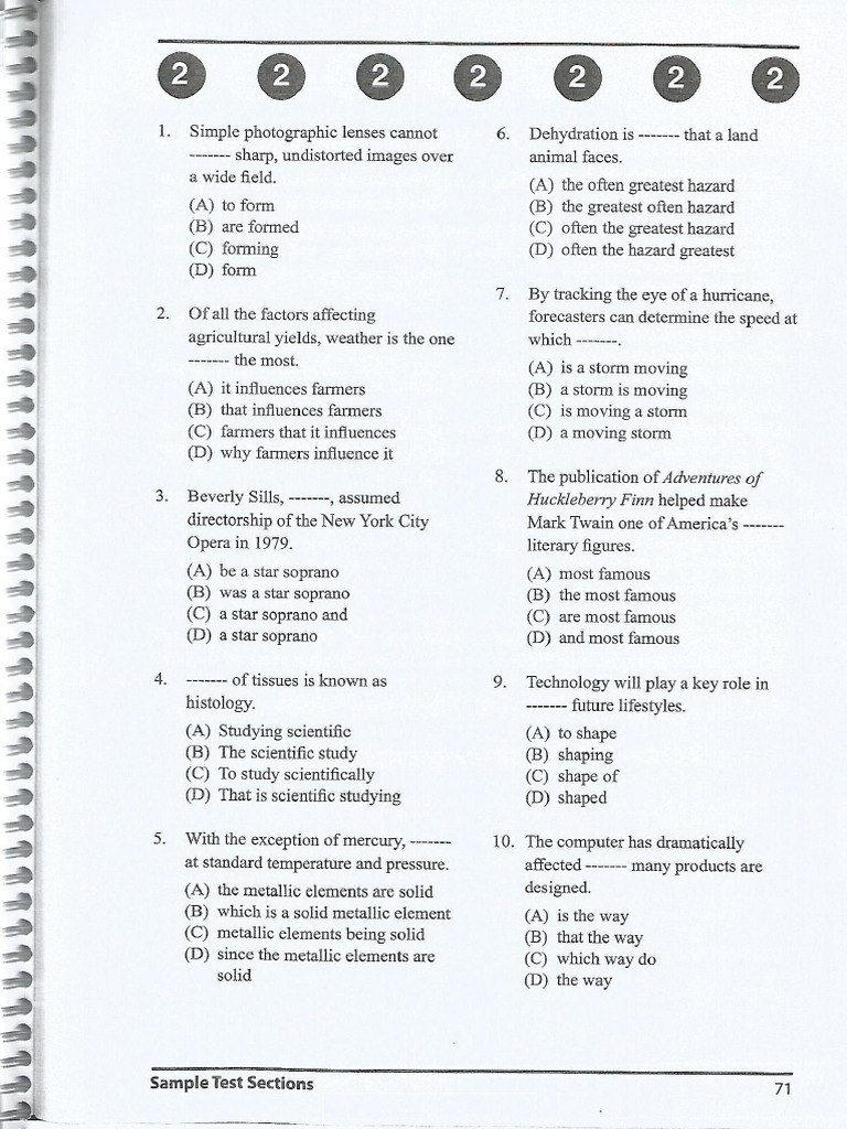 TOEFL Grammar Practice III | PDF
