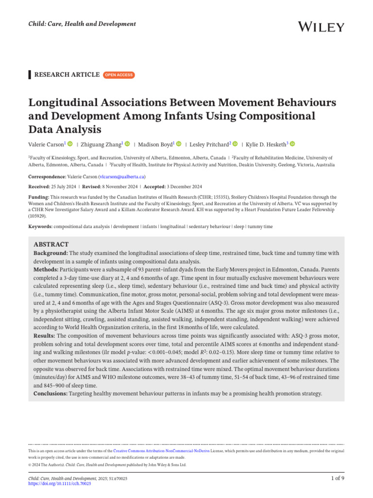 2024-Longitudinal Associations Between Movement Behaviours and Development Among Infants Using ...