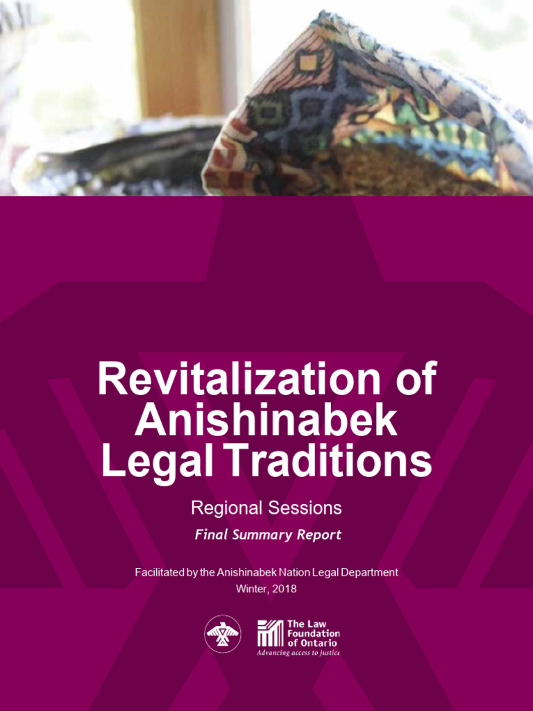 Revitalization of Anishinabek Legal Traditions Final Report | PDF