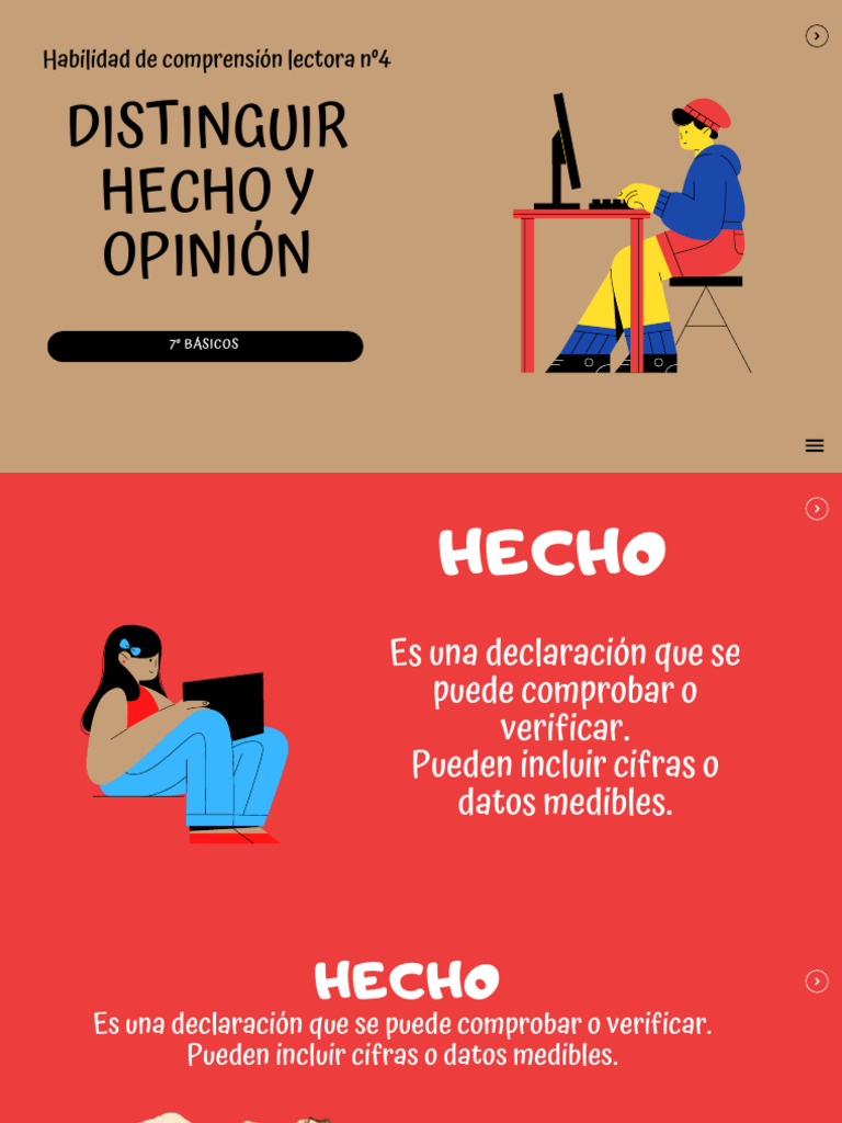 Hechos y Opiniones: Guía para 7º Básicos | PDF