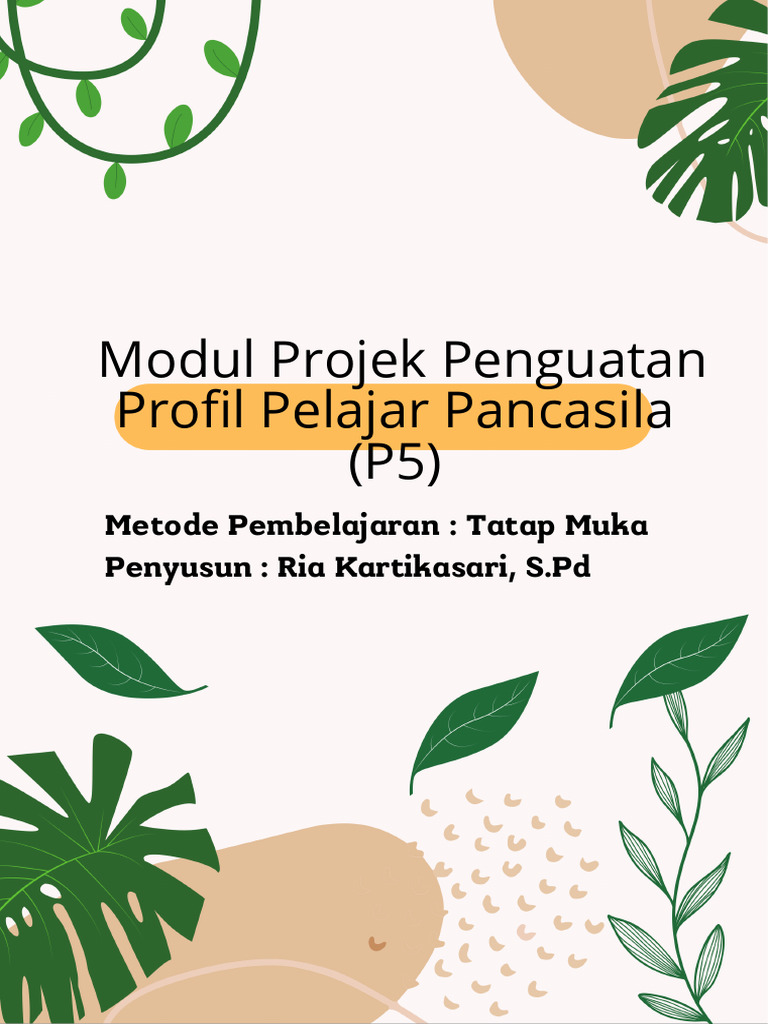 Modul Projek - Modul P5 Tema Gaya Hidup Berkelanjutan Ecoprint Teknik Pounding - Fase B PDF | PDF