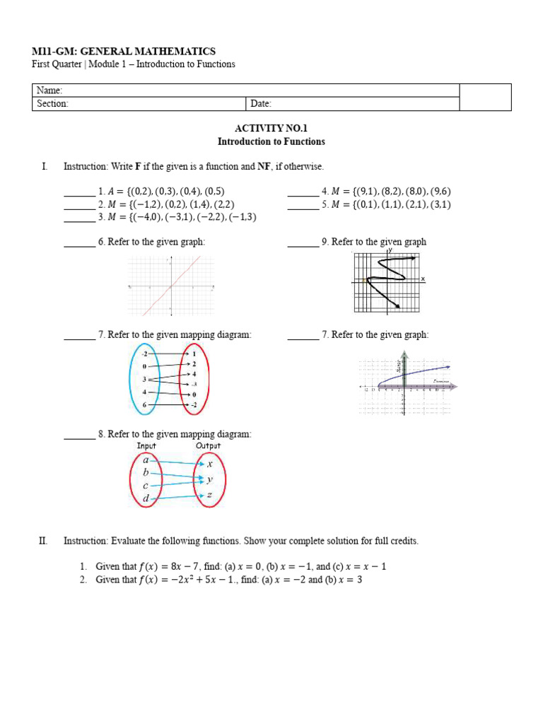 GENMATH - Compilation of Activities | PDF | Function (Mathematics) | Asymptote
