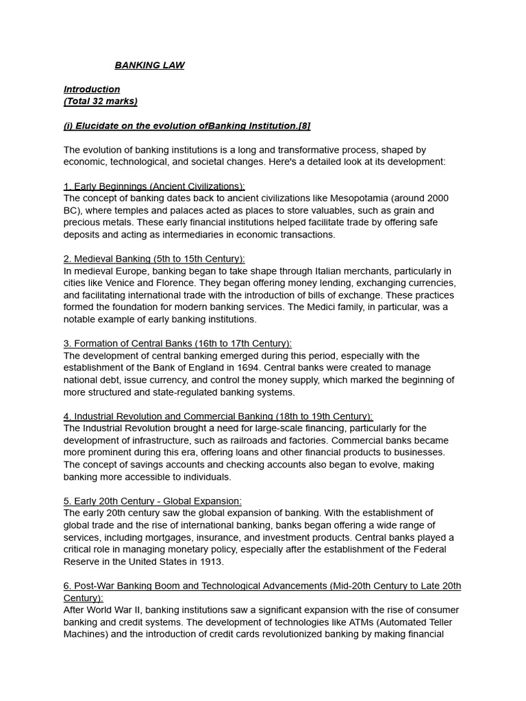 BANKING LAW Notes Prepared For (SSAH) | PDF | Banks | Loans