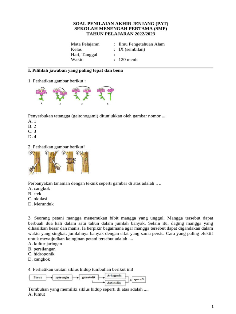 Soal PAT IPA Kls 9 '22-23 | PDF