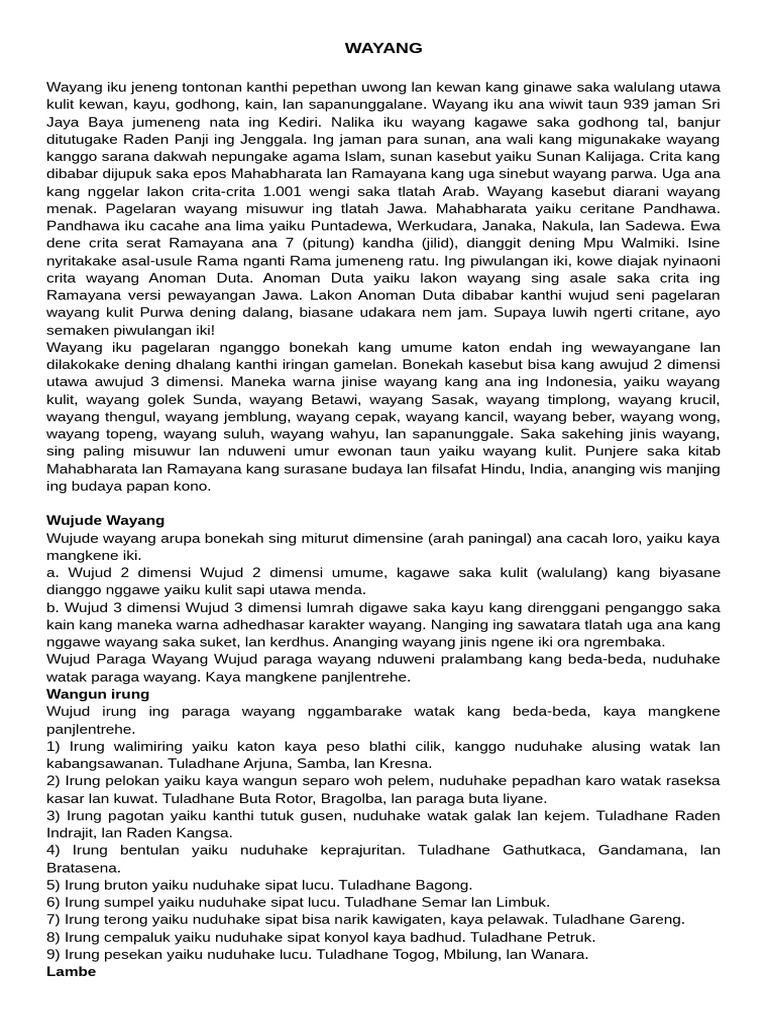 WAYANG | PDF