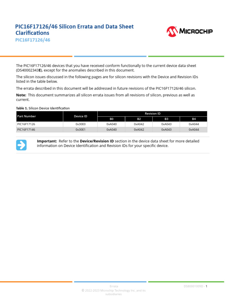 PIC16F17126 - 46 Silicon Errata and Data Sheet Clarifications | PDF | Computer Engineering ...