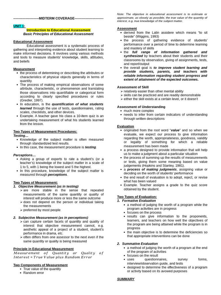 EDUC 105 Compilation of Topics | PDF | Educational Assessment | Learning