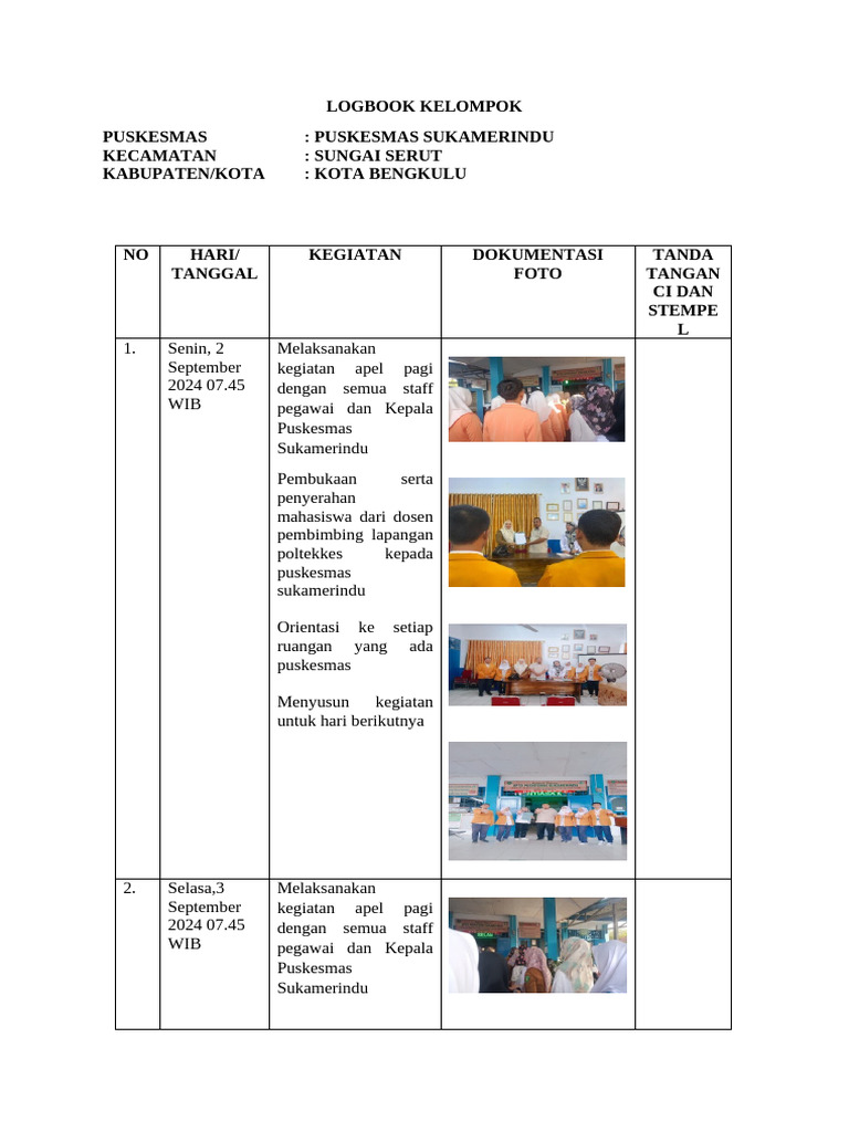 Logbook Kelompok | PDF