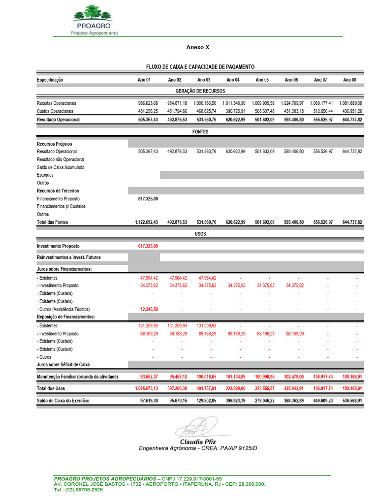 Anexo X Fluxo de Caixa | PDF | Fluxo de caixa | Contabilidade financeira