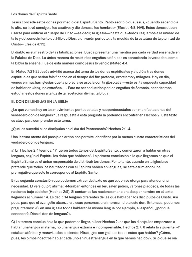 Dones del Espíritu Santo: Verdades y Engaños | PDF | Exorcismo | Demonios