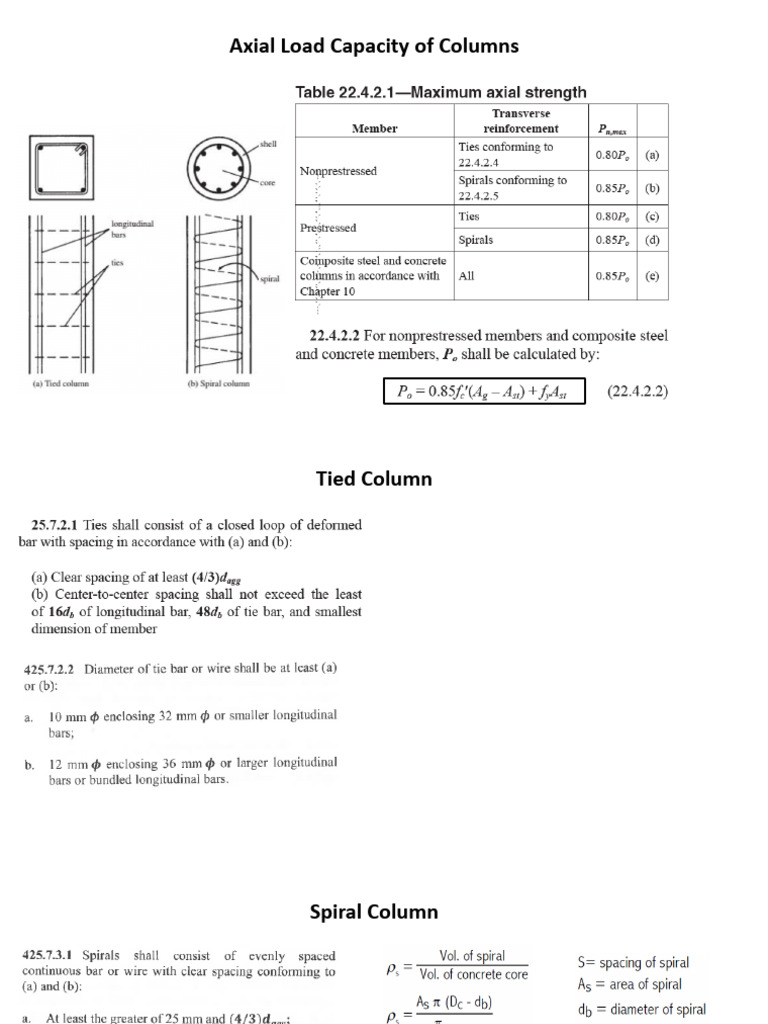 TOPIC 7 - Short Tied and Spiral Columns | PDF