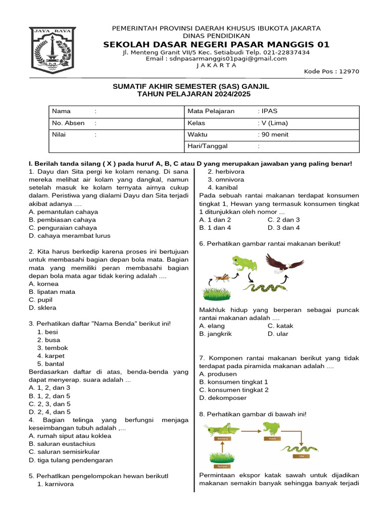 SAS IPAS Kelas 5 SEM 1_Uchi | PDF