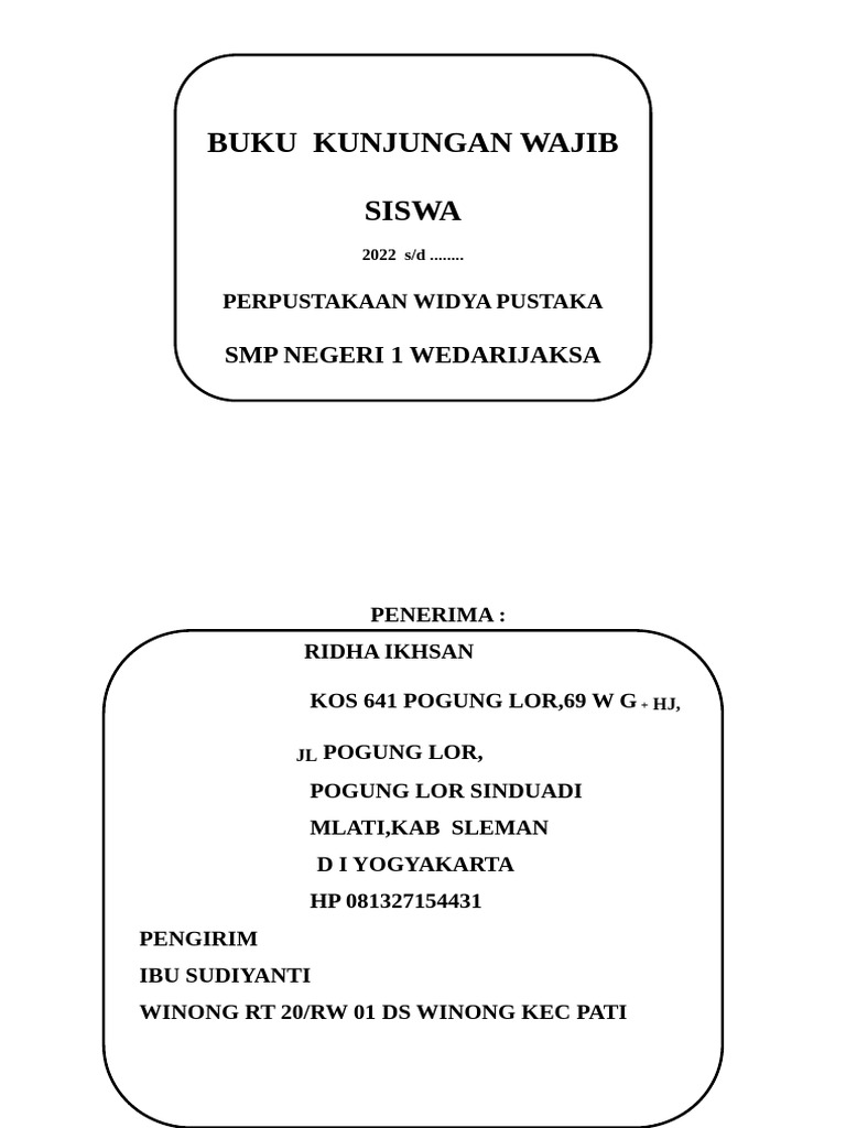 Cover Buku Induk | PDF