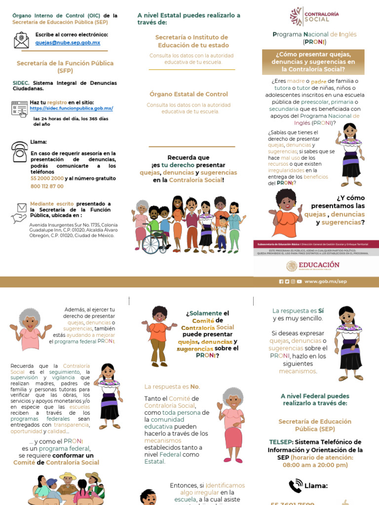 Triptico 2024 Proni 3. Quejas Den Sug | PDF