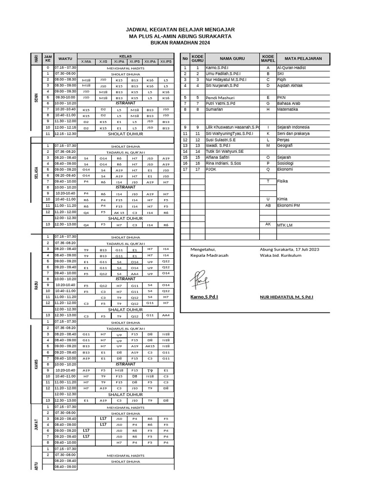 JADWAL RAMADHAN 2024 | PDF
