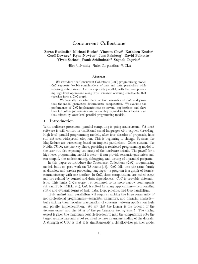 Concurrent Collections | PDF | C++ | Parallel Computing