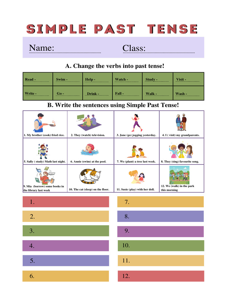 Simple Past Tense Practice Exercises | PDF