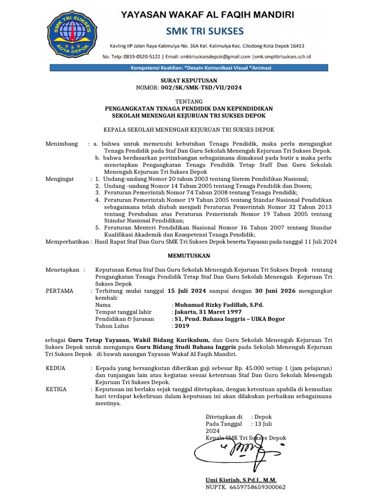 sk pak rizky smk tsd | PDF