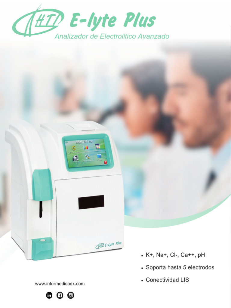Analizador E-lyte Plus: Características Clave | PDF