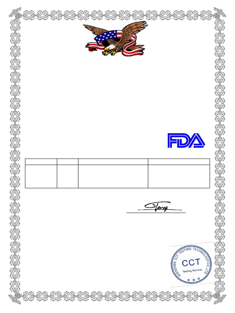 FDA Registration Certification 2024 | PDF