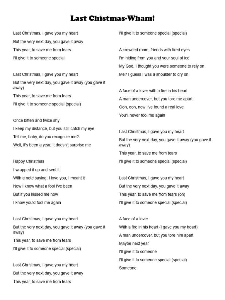 Last Christmas Wham! | PDF