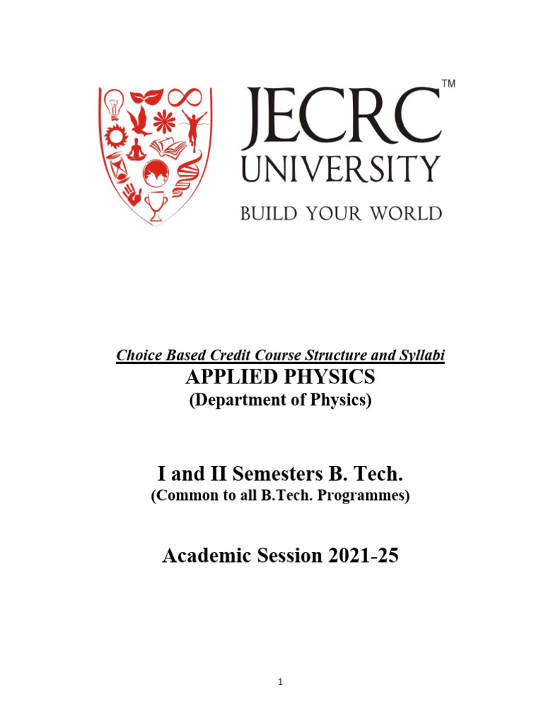 BTech - Applied Physics (2021-25) | PDF | Coherence (Physics) | Optics