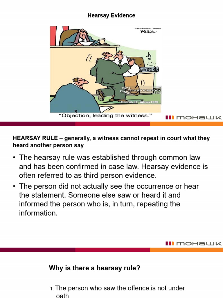 Understanding Hearsay Evidence Rules | PDF | Hearsay In United States ...