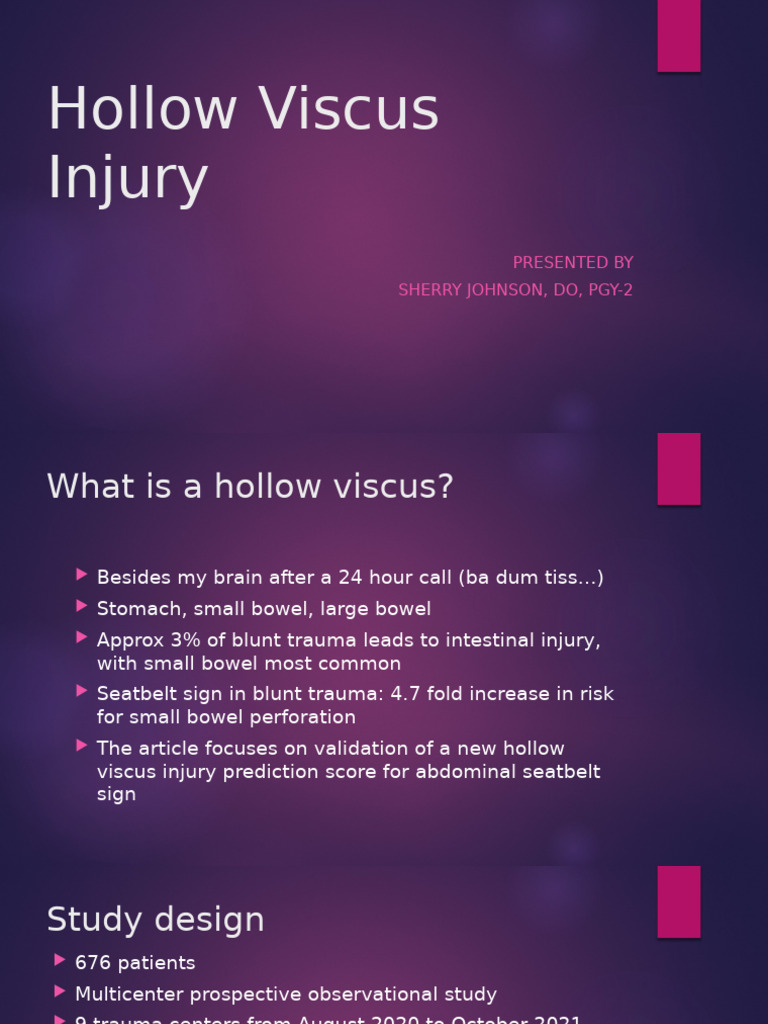Hollow Viscus Injury | PDF | Small Intestine | Digestive System