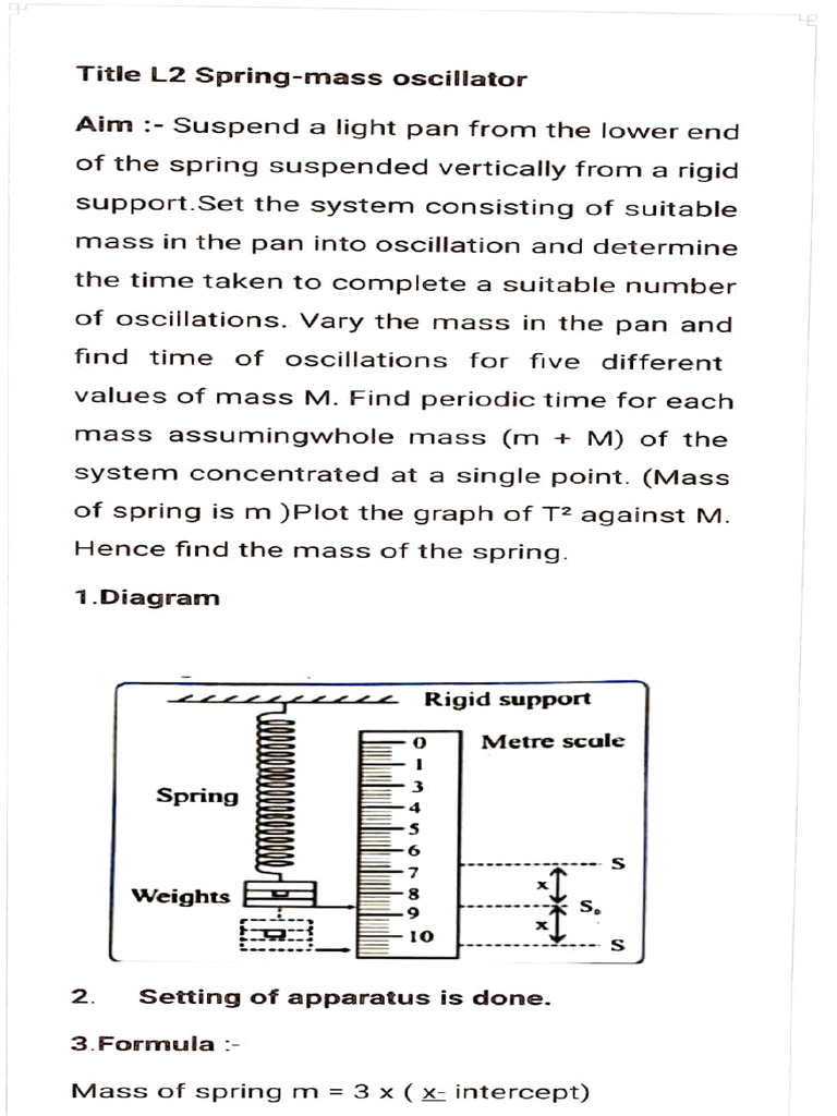 Spring-Mass Oscillator and Sonometer Experiments | PDF | Logic Gate ...