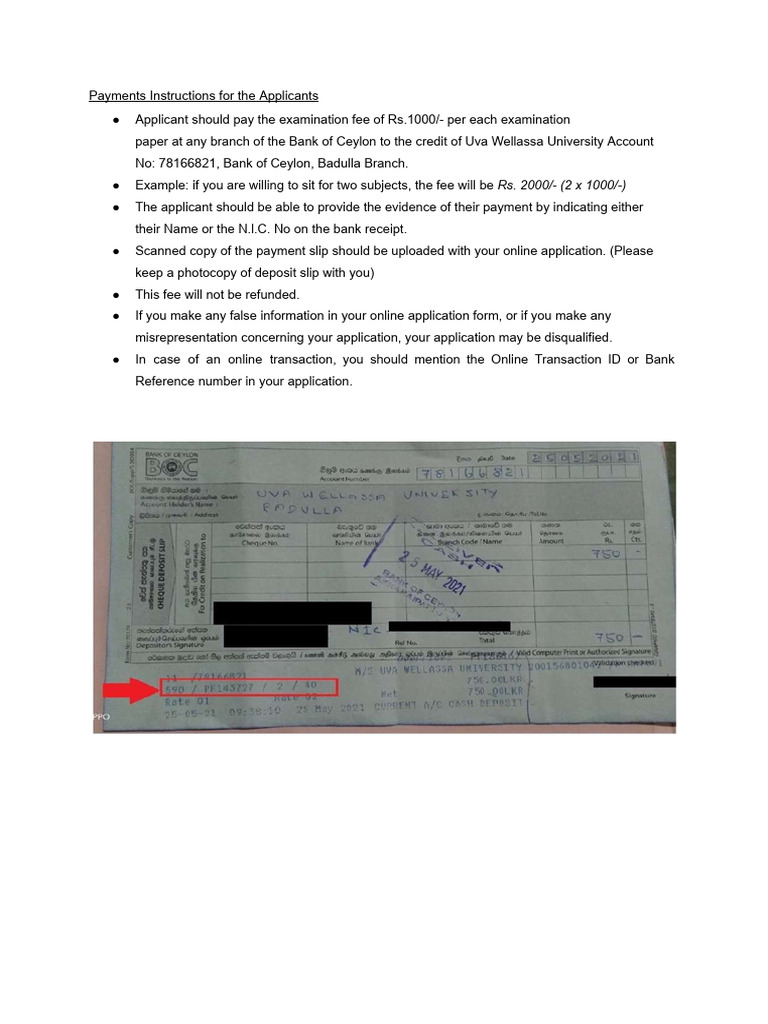 Exam Fee Payment Guide | PDF