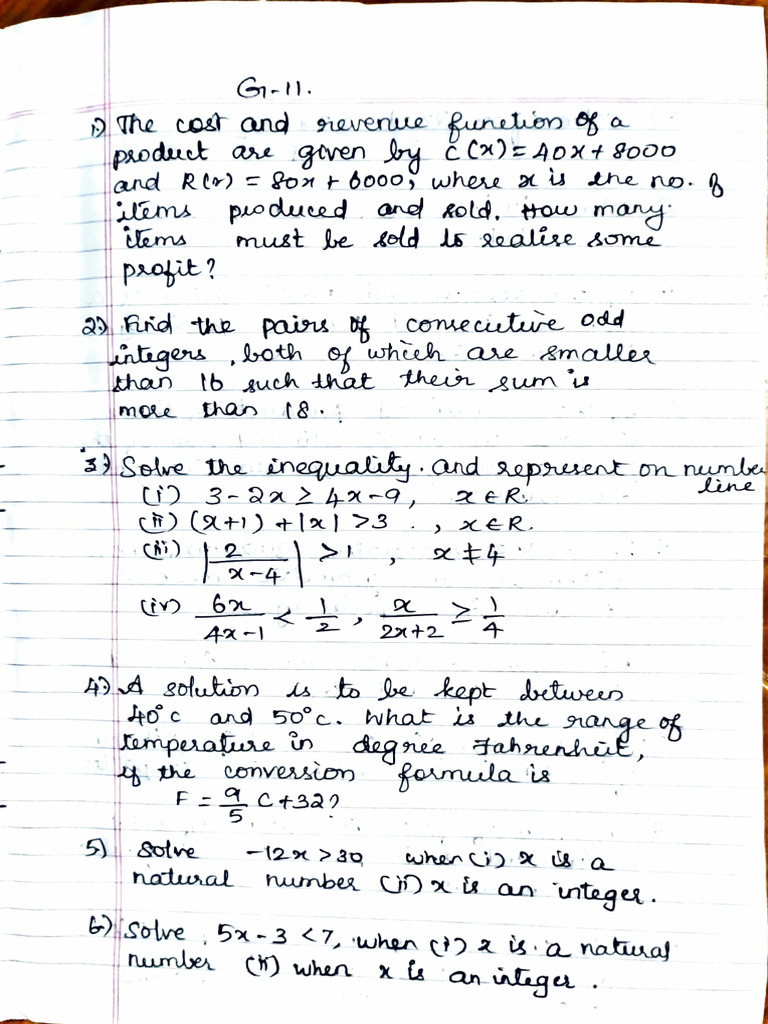g11 Linear & Sequence Assignment | PDF