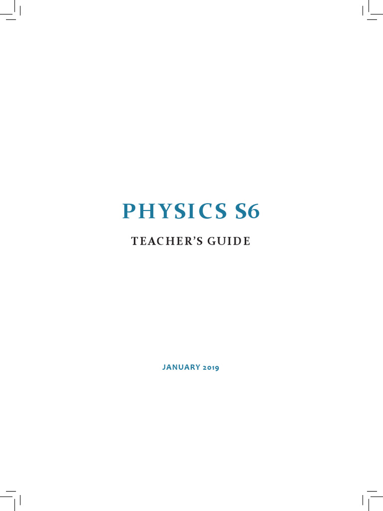 Physics S6 TG | PDF | Learning | Teachers