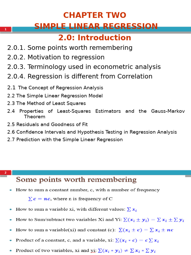 CHAPTER 2 Tesfaye Final - New Slide | PDF | Regression Analysis ...
