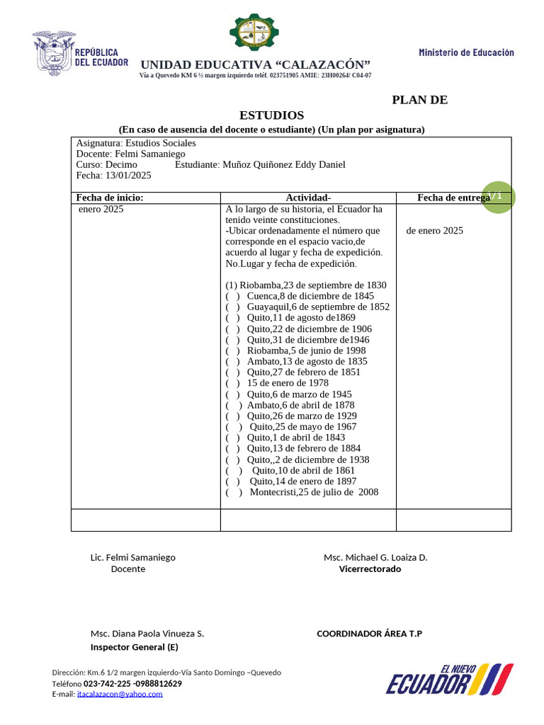 Plan de Estudios Sociales para Decimo-2025 | PDF