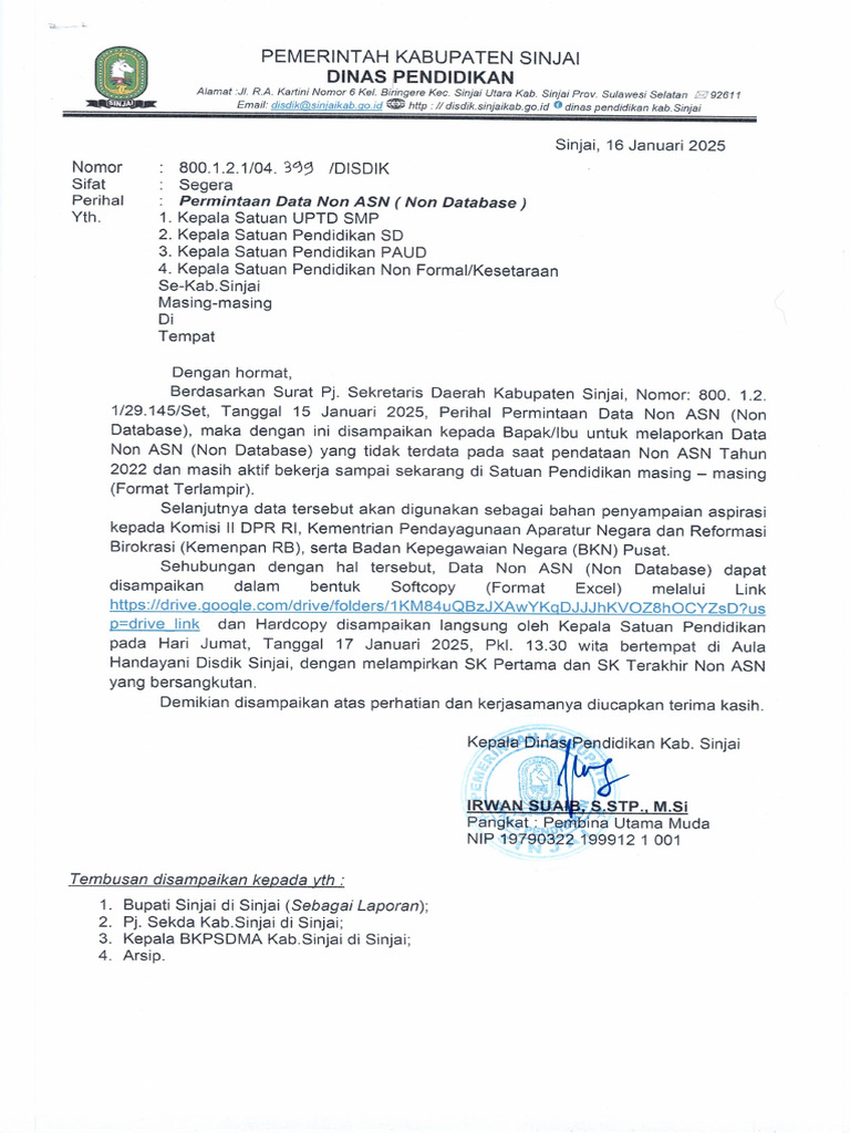 Permintaan Data Non ASN (Non Database) | PDF