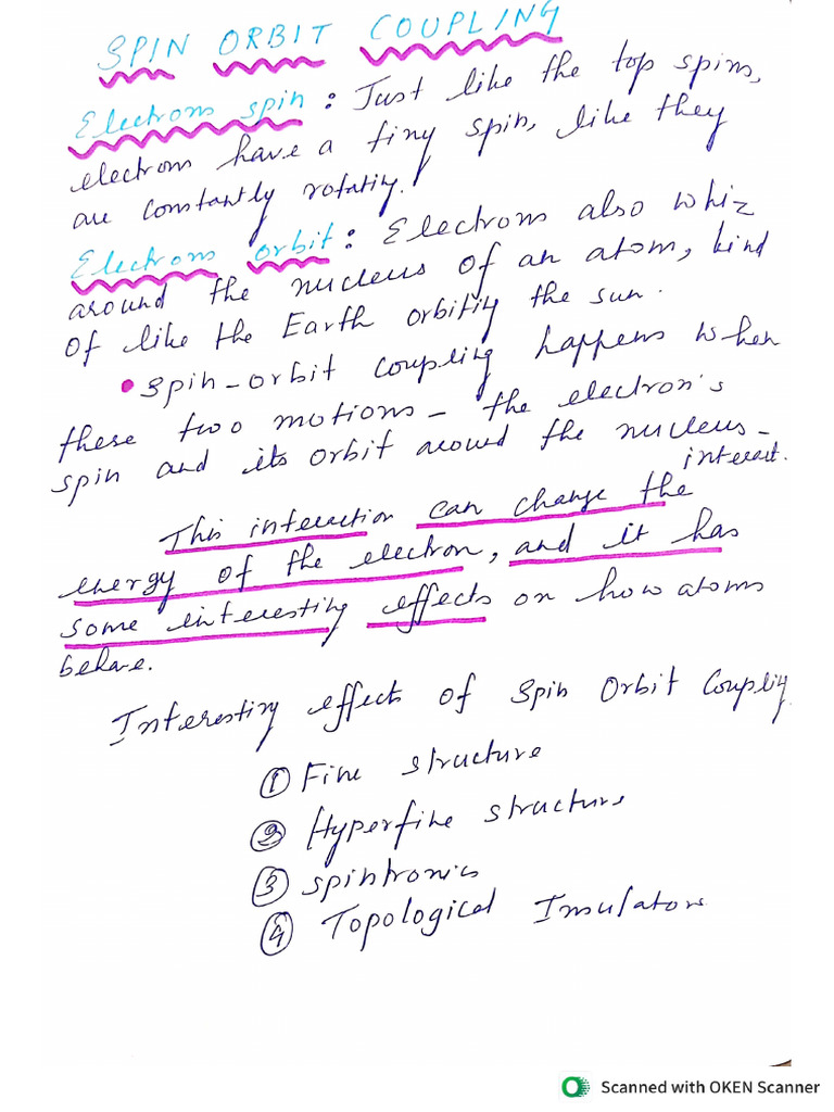 Spin Orbit Coupling | PDF