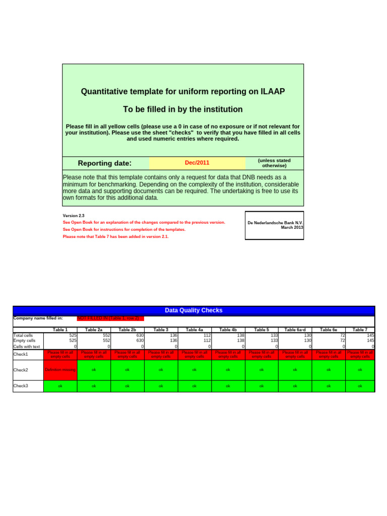 ILAAP Quantitative Reporting Template | PDF | Euro | United States Dollar
