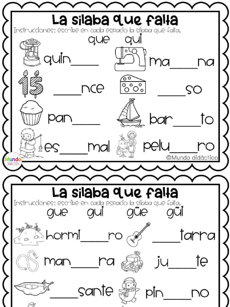 La sílaba que falta | PDF