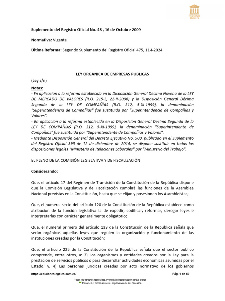 CompletosConConcordanciaspdf154 - LEY ORGÃ NICA DE EMPRESAS PÃ BLICAS ...
