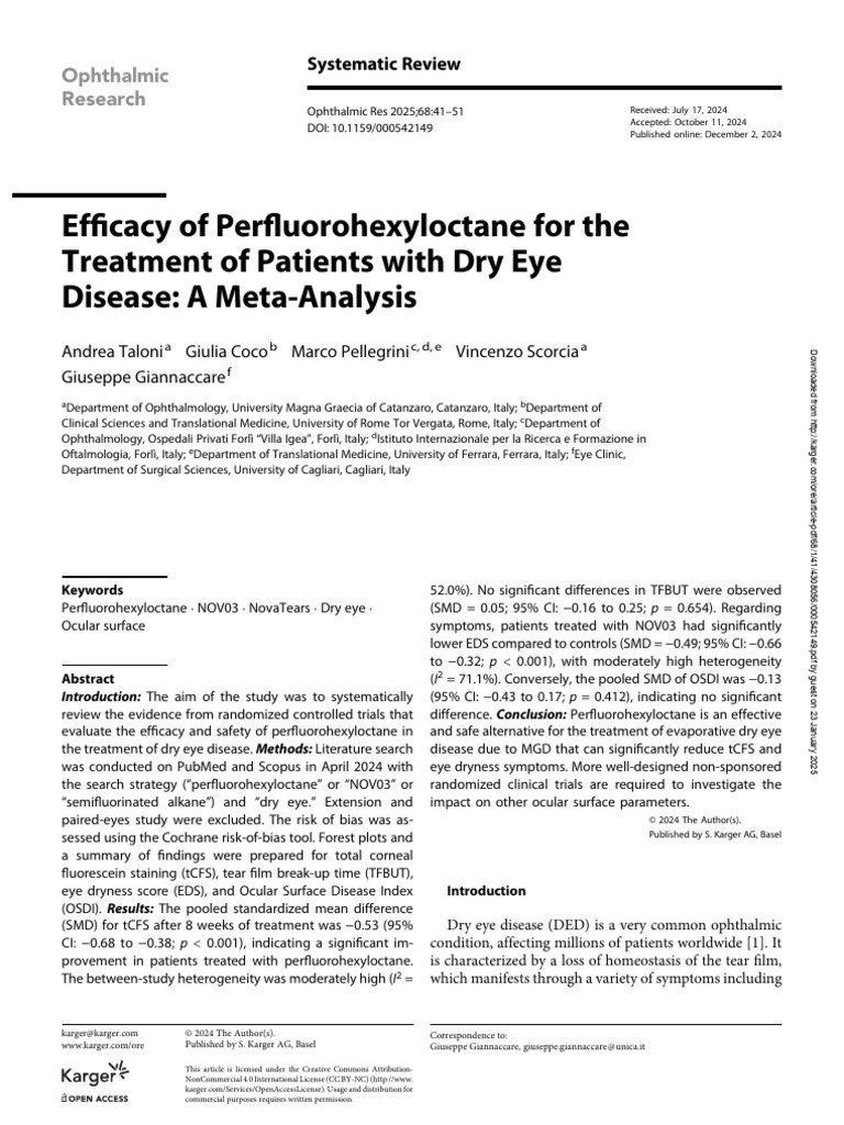 Perfluorohexyloctane for Dry Eye Treatment | PDF | Ophthalmology ...
