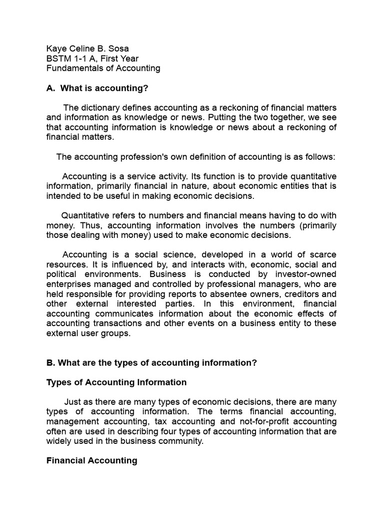 Fundamentals of Accounting 1 | PDF | Accounting | Business